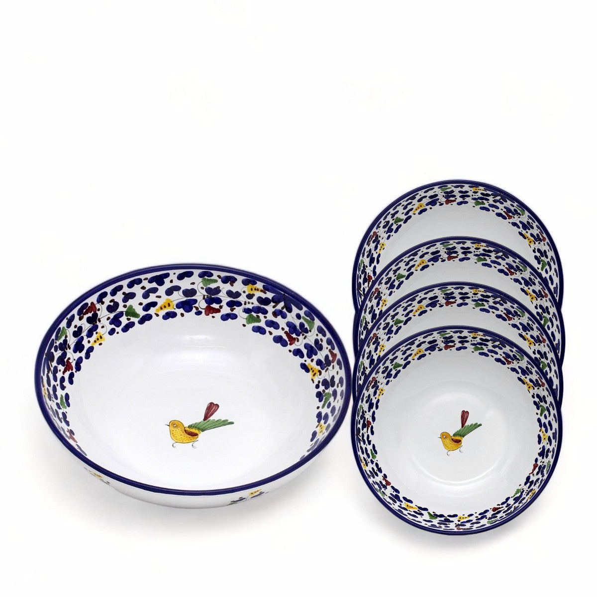 ARABESCO BLUE DERUTA: Five Pieces Pasta/Salad Bundle | EMPORIO ITALIANO