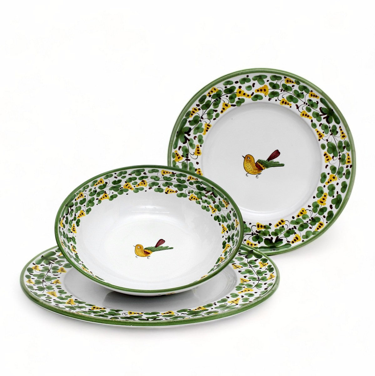 ARABESCO VERDE DERUTA: Three Pieces Place Setting Bundle | EMPORIO ITALIANO
