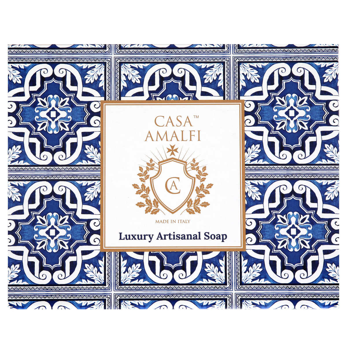 Casa Amalfi Blue Maiolica Gift Box: 3 Soaps + Ceramic Soap Dish ...